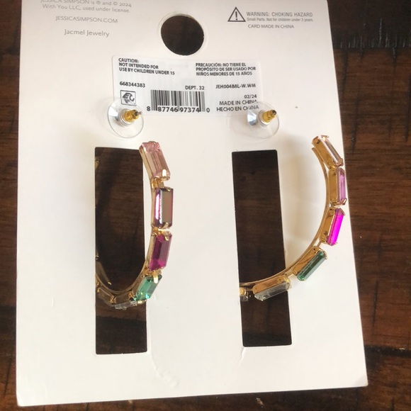 Jessica Simpson | Jewelry | Jessica Simpson Gold Multicolor Hoop ...